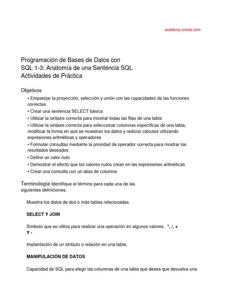 PRÁCTICA | PDF | SQL | Informática