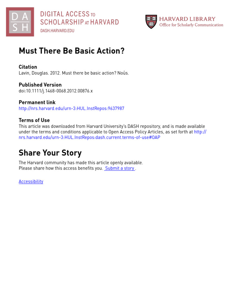 Lavin Basic Action DASH | PDF | Action (Philosophy) | Knowledge