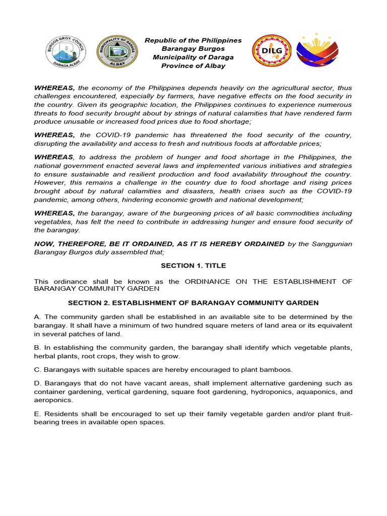 Hapag Ordinance | PDF