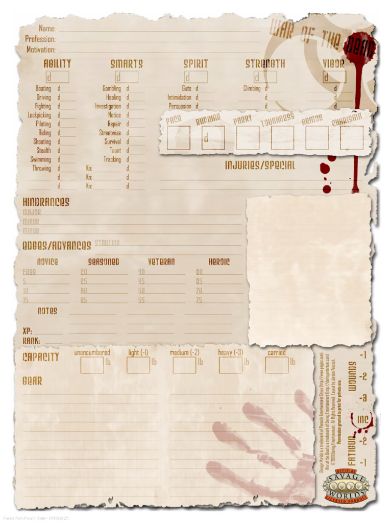 Character Sheet Pdf