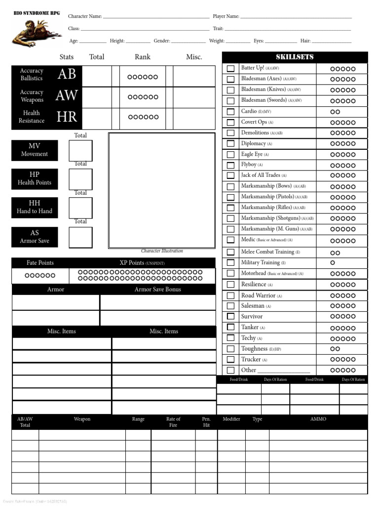 Character Sheet | PDF | Military Technology | Ballistics