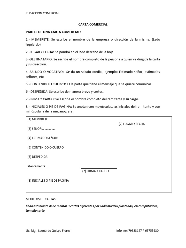 Guía De Cartas Comerciales Pdf
