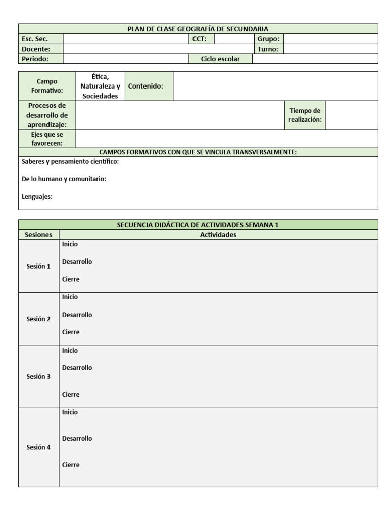 Formato de Planeación | PDF