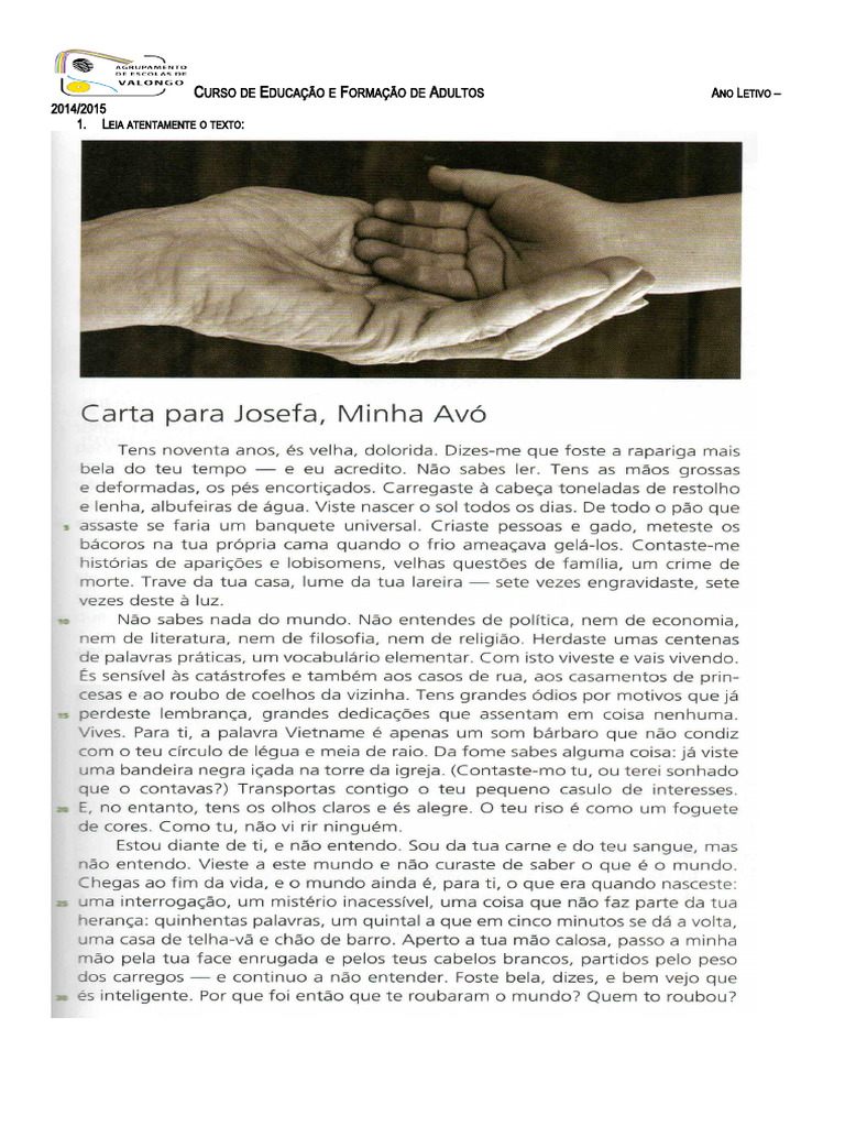 Carta Avó Josefa | PDF