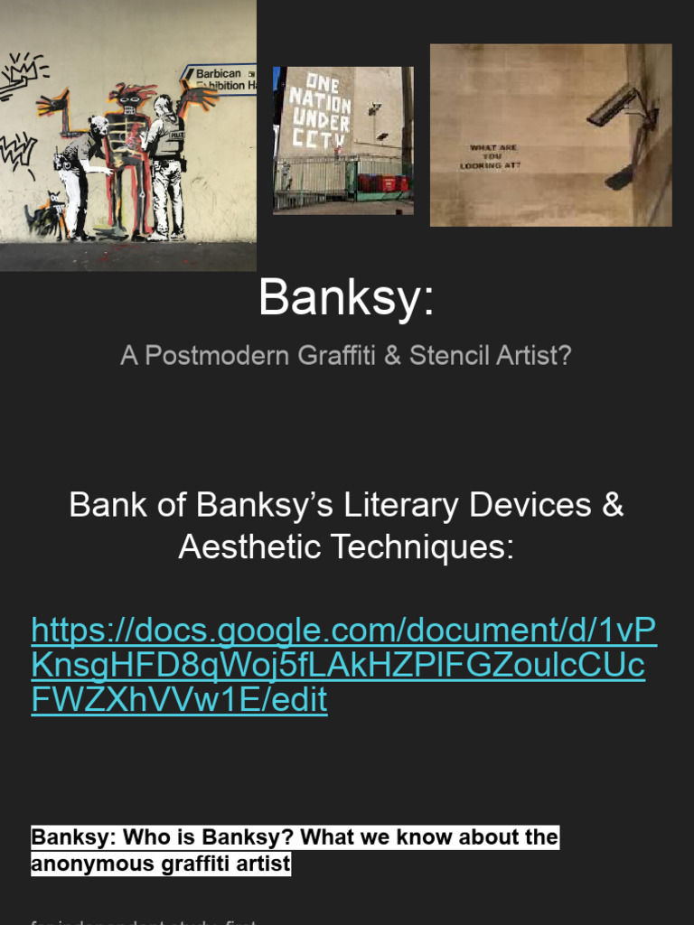 Banksy A Postmodern Graffiti & Stencil Artist | PDF | Intertextuality ...