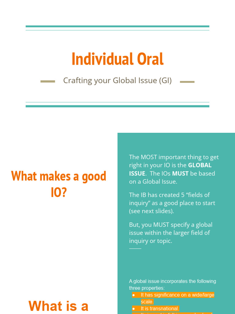 IB English Individual Oral Guide | PDF | Justice | Crime & Violence