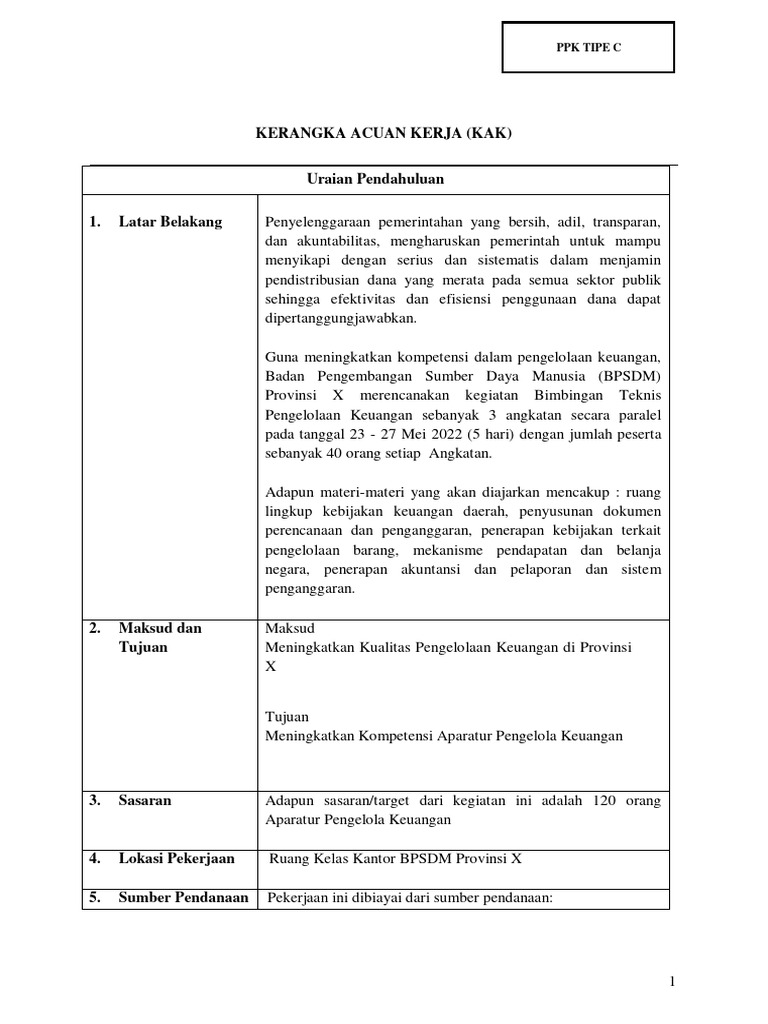 Lampiran 1 - KAK Swakelola | PDF