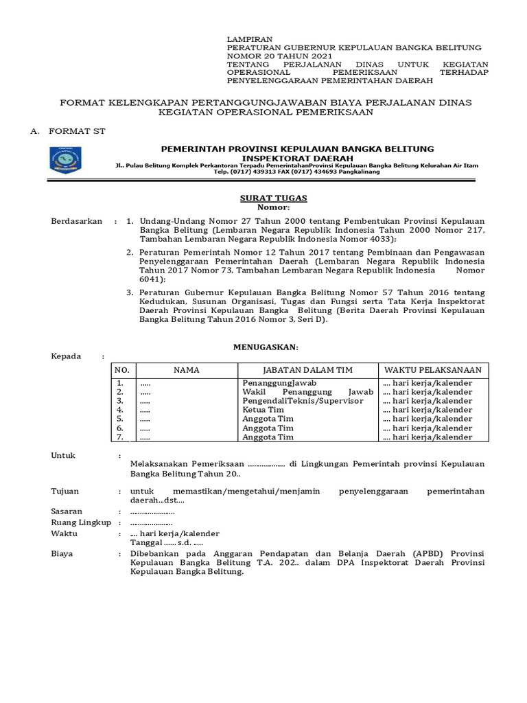 Pergub No. 20 Tahun 2021 Lampiran | PDF