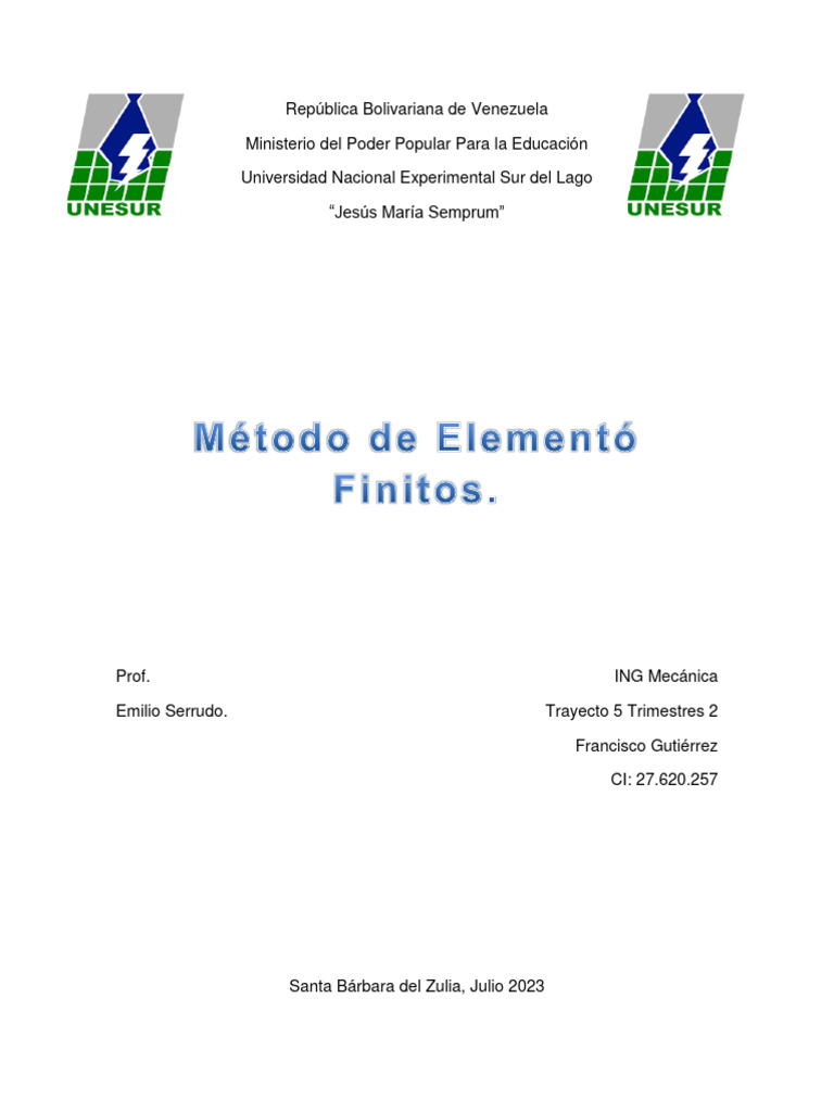 Introducción al Método de Elementos Finitos | PDF | Método de elementos ...
