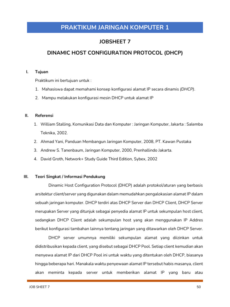 JOBSHEET 7 - PRAKTIKUM JARKOM 1 Edisi MBKM 2022 FINAL | PDF
