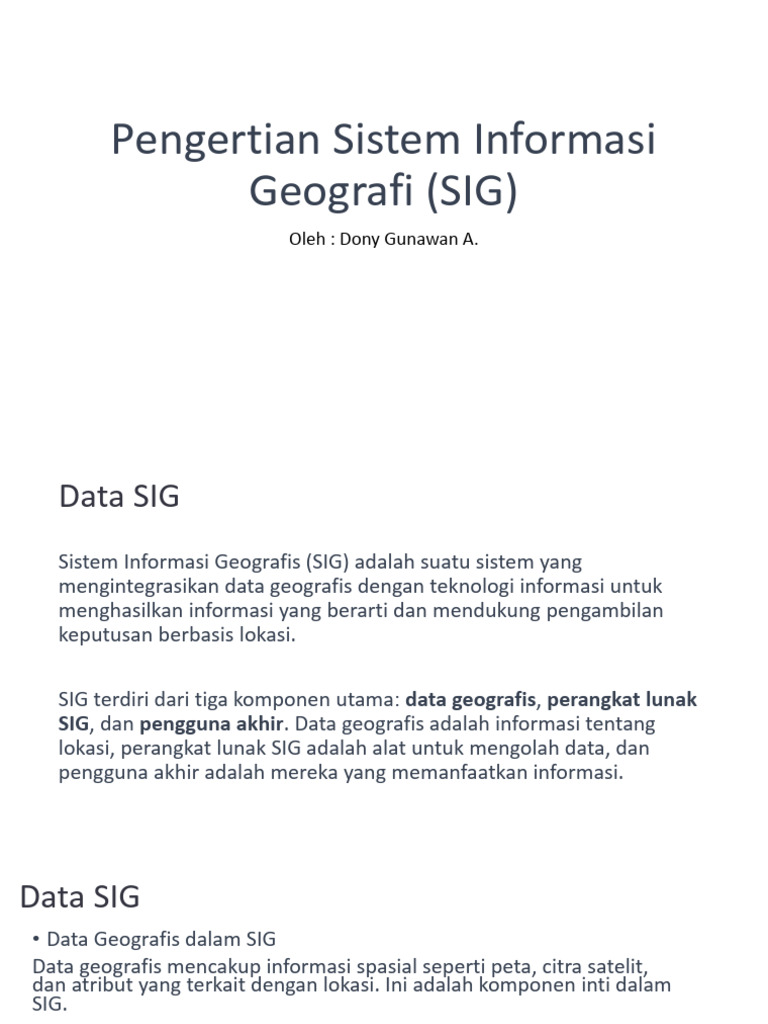 Pengertian dan Manfaat SIG dalam Data Geospasial | PDF
