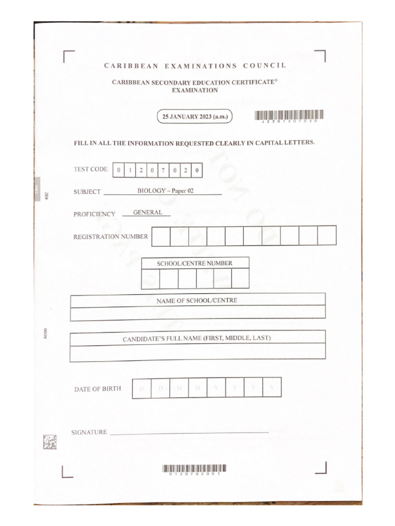 Biology January 2023 Paper 2 | PDF
