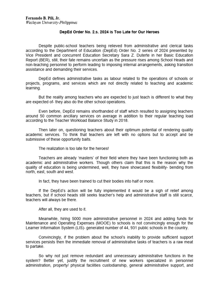 Sample Column Article | PDF | Career & Growth