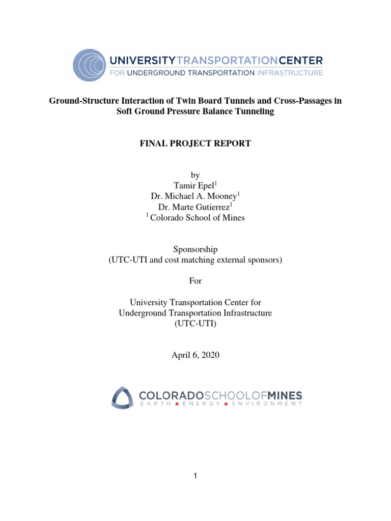 UTC UTI Report 003 | PDF | Tunnel | Stress (Mechanics)