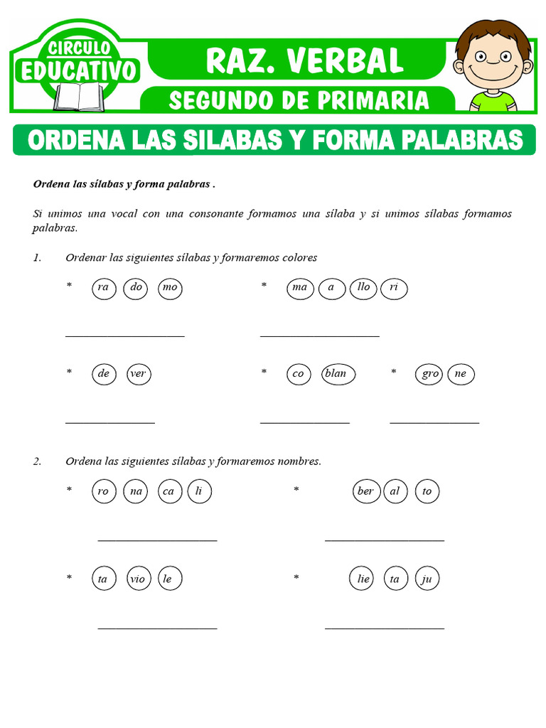 Forma Palabras para Segundo de Primaria | PDF | Ajedrez