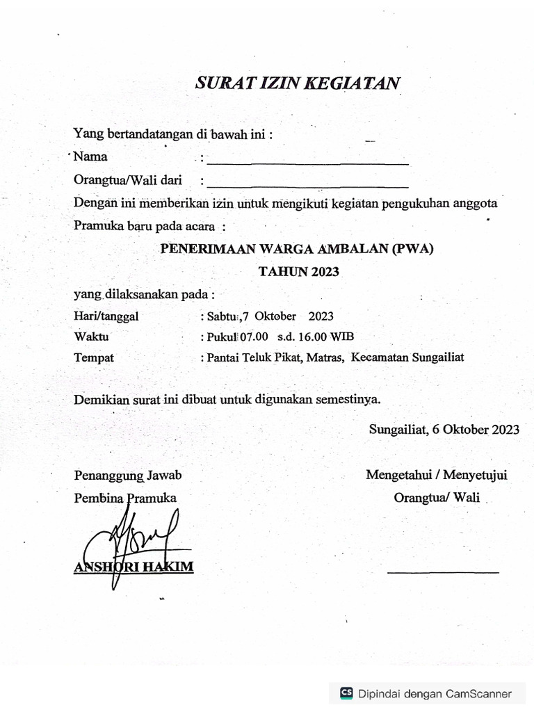Surat Izin | PDF