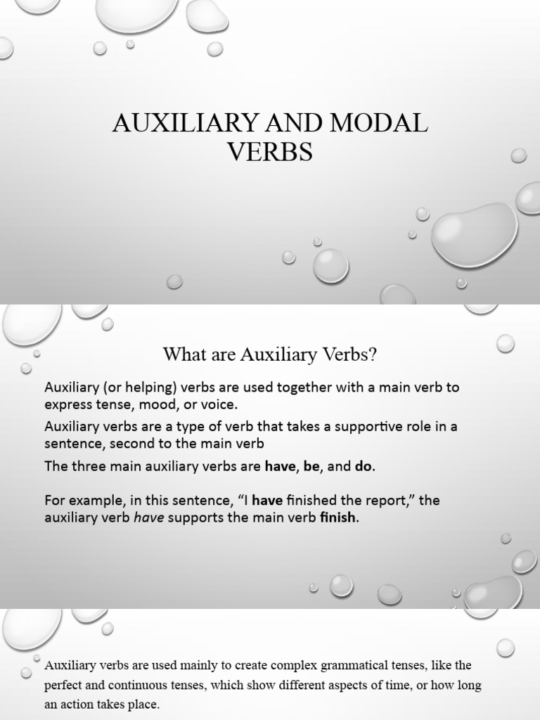 Auxiliary and Modal Verbs | PDF