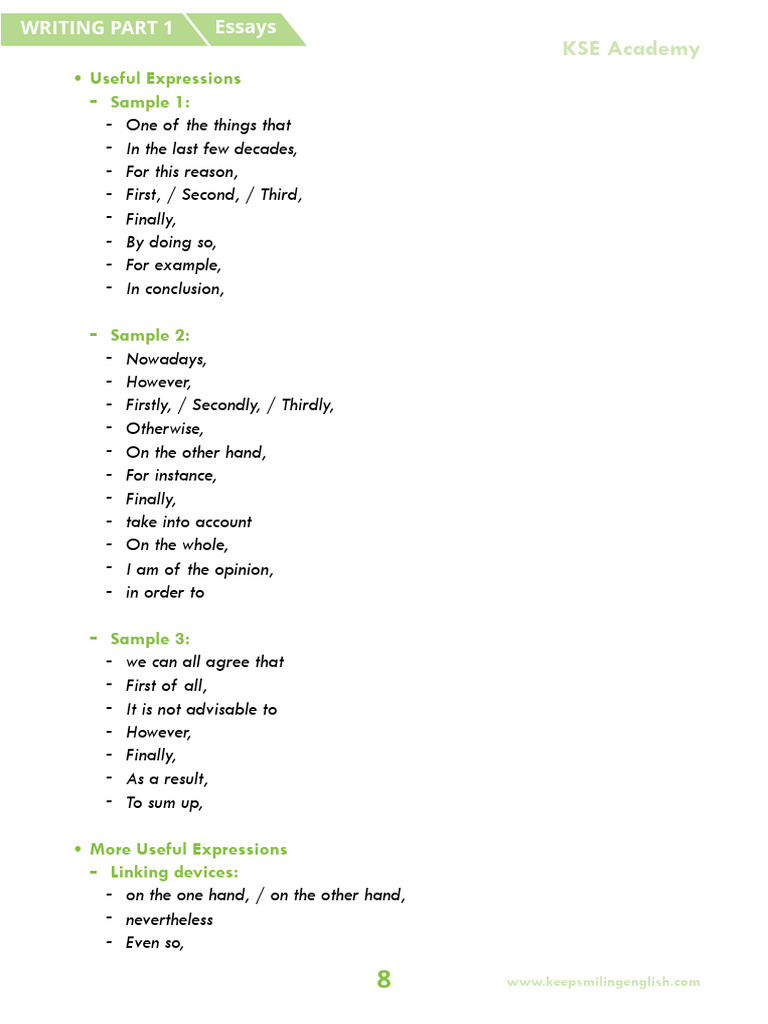 First Writing Useful Pharse | PDF