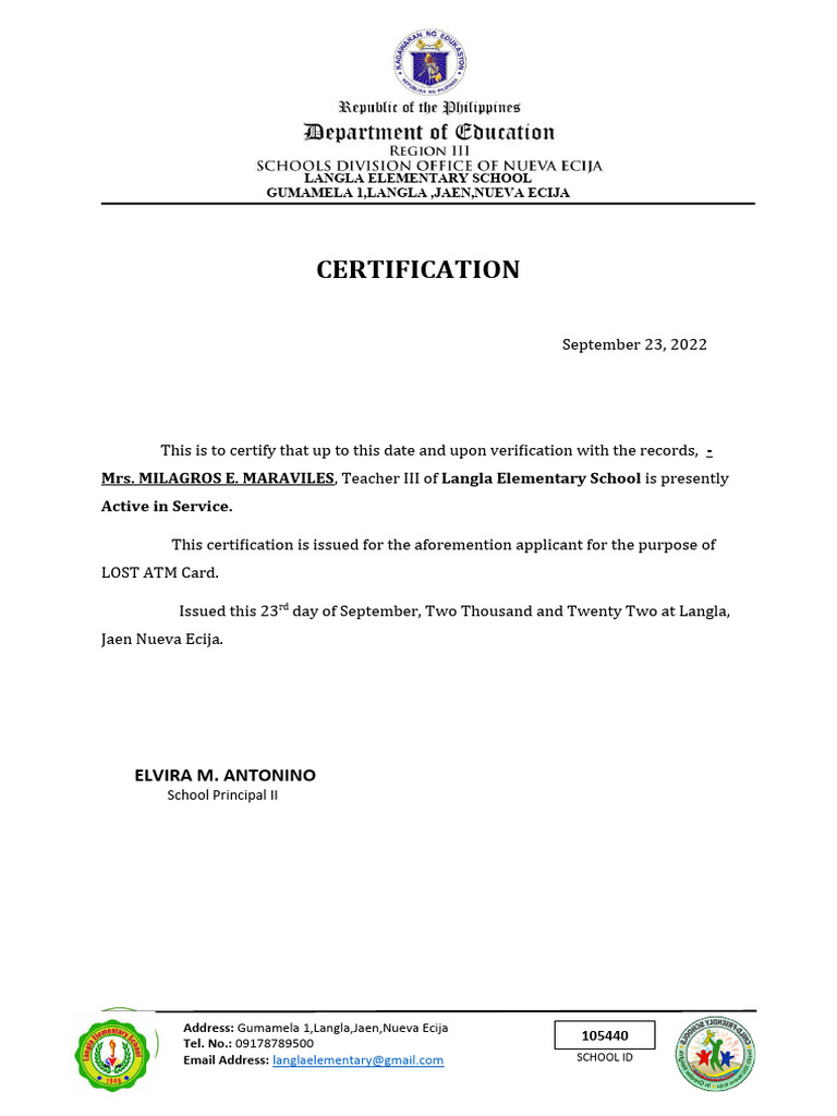 Certification-Active in Service | PDF