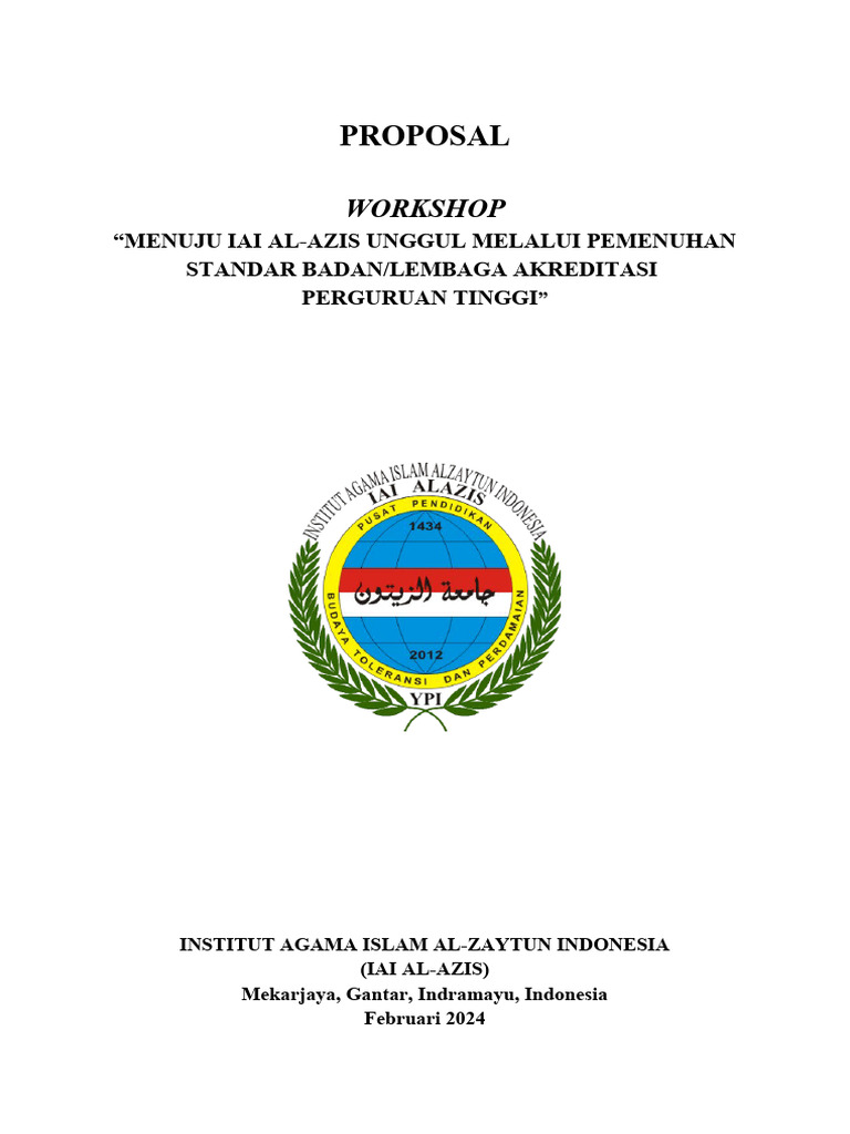 11-01-24 Proposal Workshop Tinjauan Kurikulum IAI AL-AZIS 2023-1 - WTA - Sabrina - Perfakultas | PDF