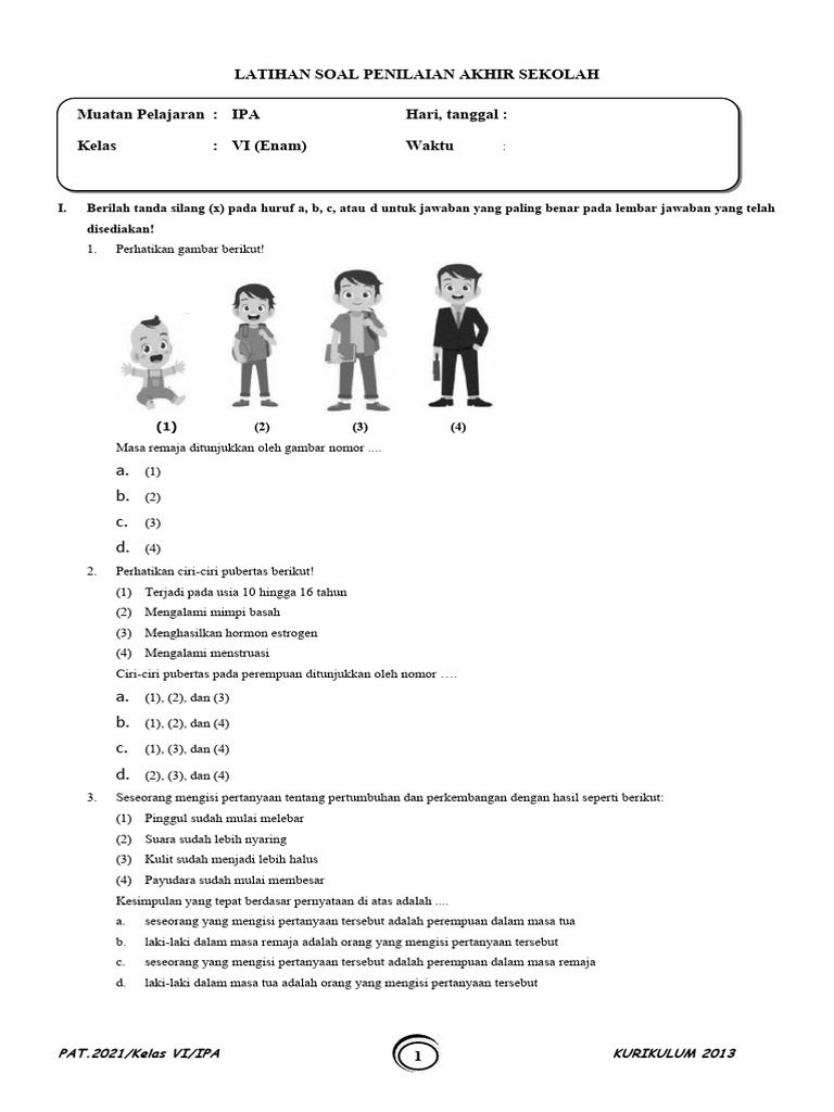 Soal Pat Ipa Kelas 6 2021 | PDF