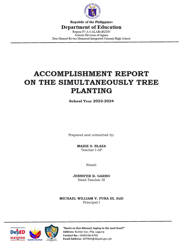 Tree Planting Accomplishment Report 2023 | PDF | Natural Environment