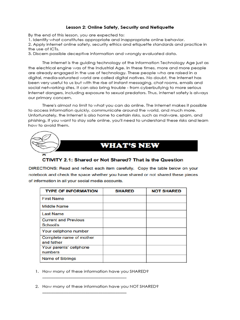 Lesson 2 ETech | PDF | World Wide Web | Internet & Web