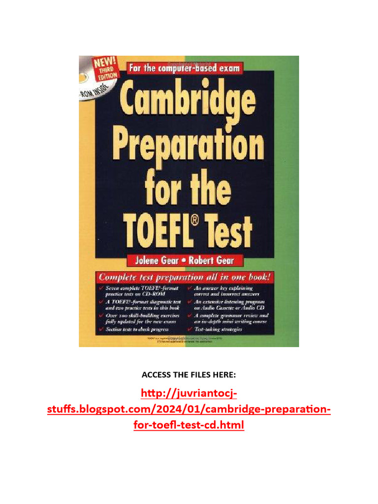 Cambridge Preparation For The TOEFL Test (CD-ROM and Book) | PDF