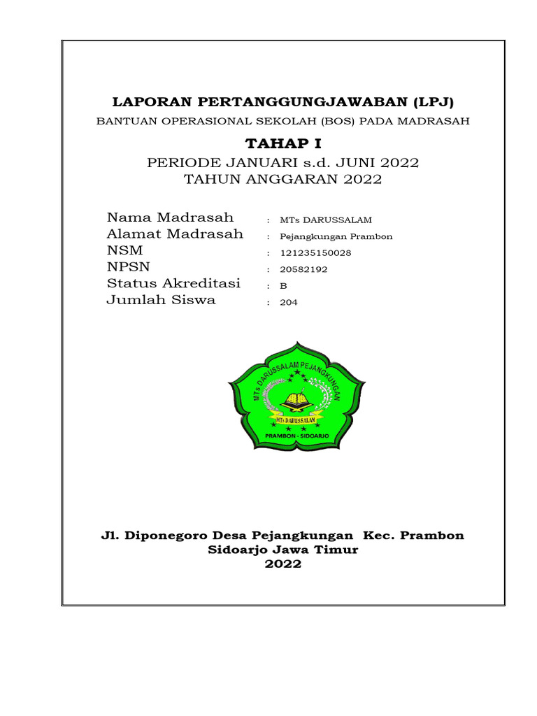Form LPJ Bos 2023 Tahap 2 | PDF