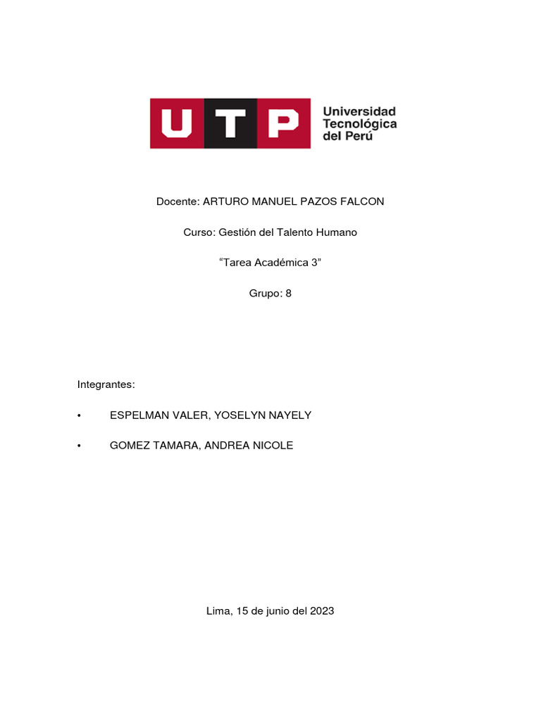 Tarea Academica 3 | Descargar gratis PDF | Business | Factores humanos ... Tarea Academica 3 | Descargar gratis PDF | Business | Factores humanos ...