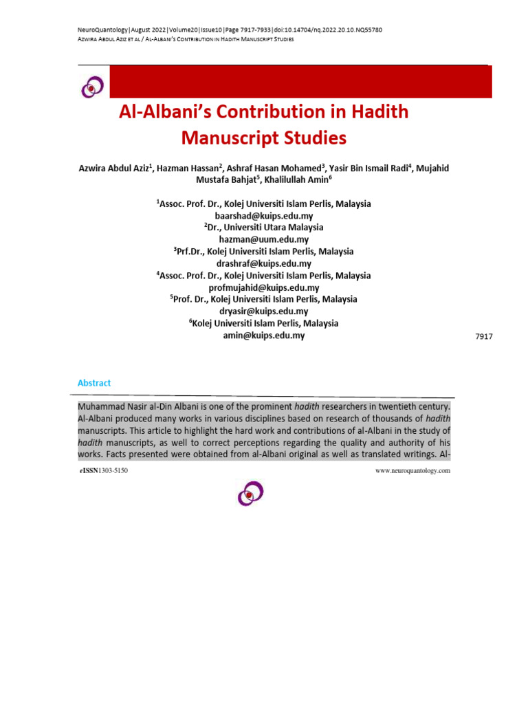 Al-Albani's Contribution in Ha | PDF | Hadith | Sharia