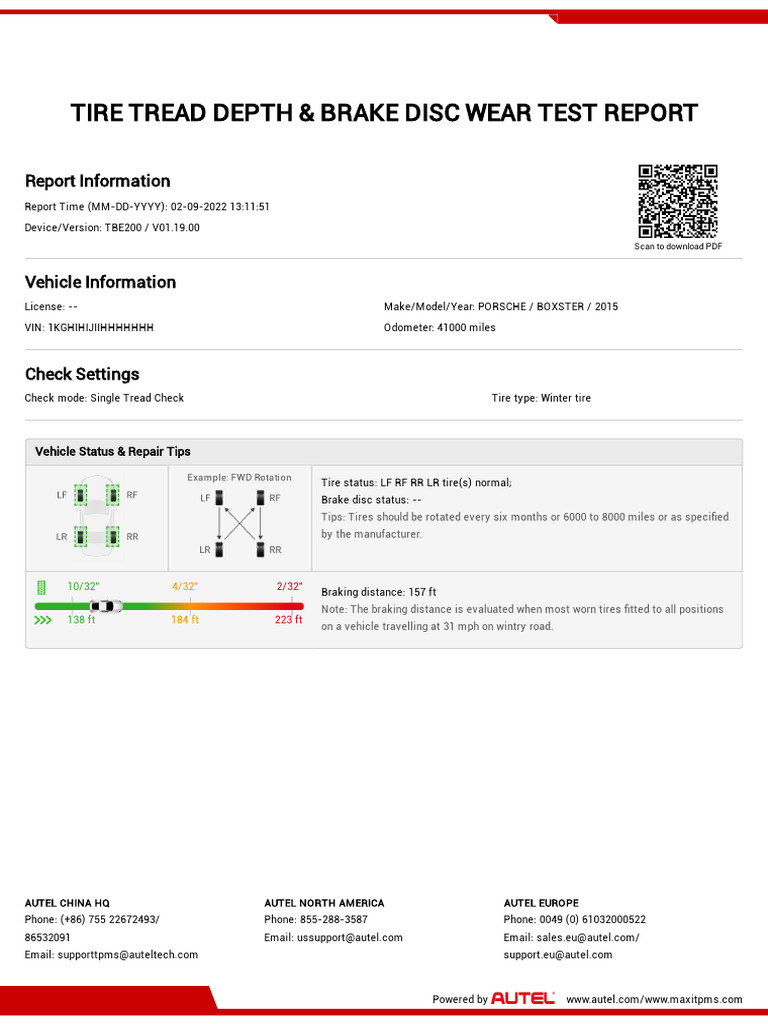 Tire Health Report | Download Free PDF | Tire | Brake