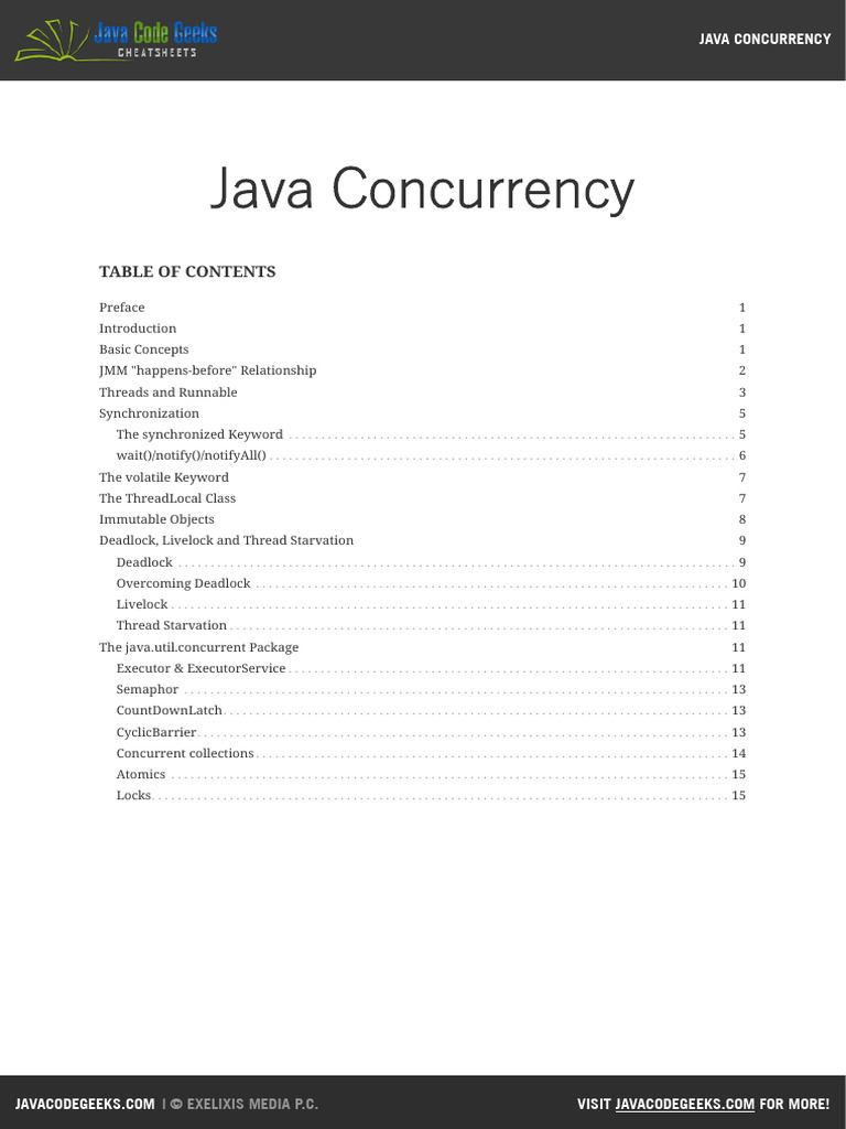 Cheatsheets - Java Concurrency | PDF | Thread (Computing) | Class ... Cheatsheets - Java Concurrency | PDF | Thread (Computing) | Class ...