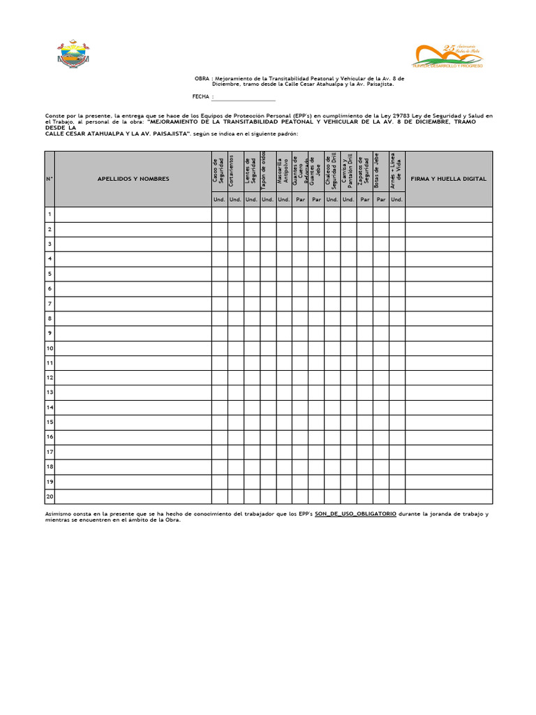 Acta de Entrega de Epps | PDF