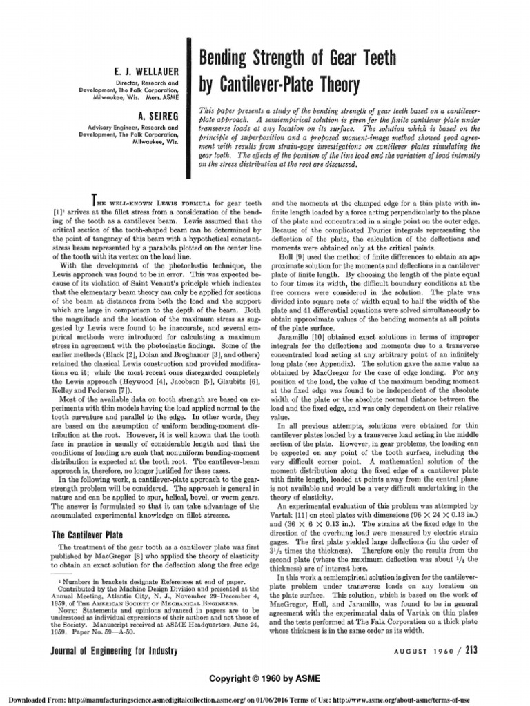 Gear Tooth Bending Analysis | PDF | Bending | Gear