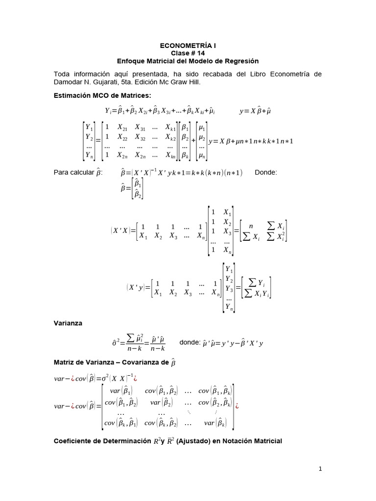Clase N°14 Enfoque Matricial Continuación | PDF | Análisis de regresión | Interpolación