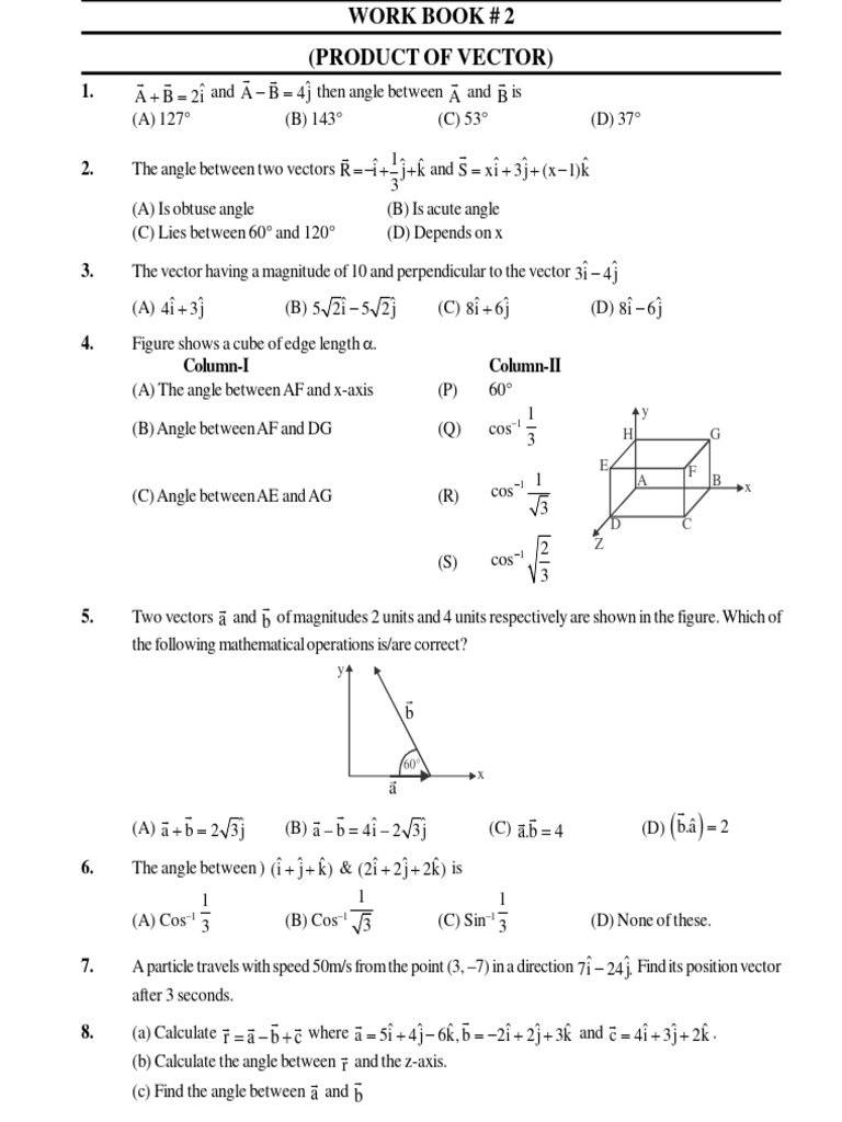 Kinematics-2D Workbook-2 | PDF | Euclidean Vector | Angle