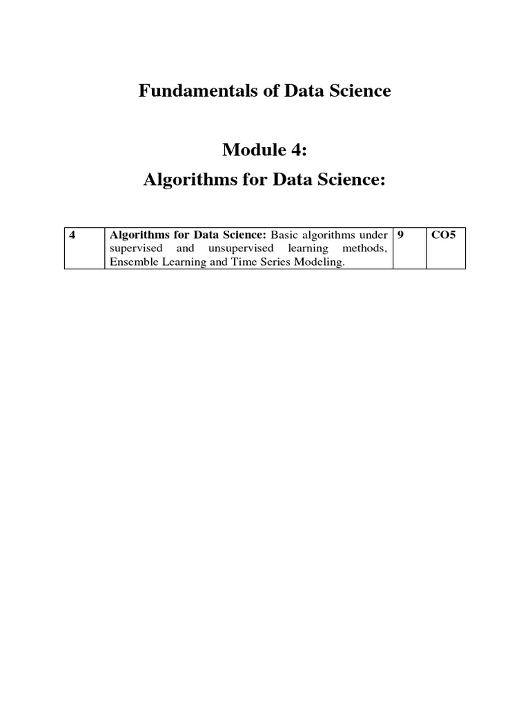 Module 4 Algorithms For Data Science | PDF | Emerging Technologies ...