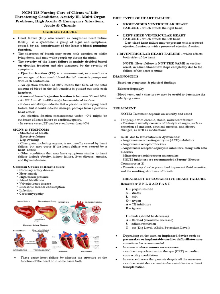 NCM 118 Reviewer | PDF | Myocardial Infarction | Heart Failure