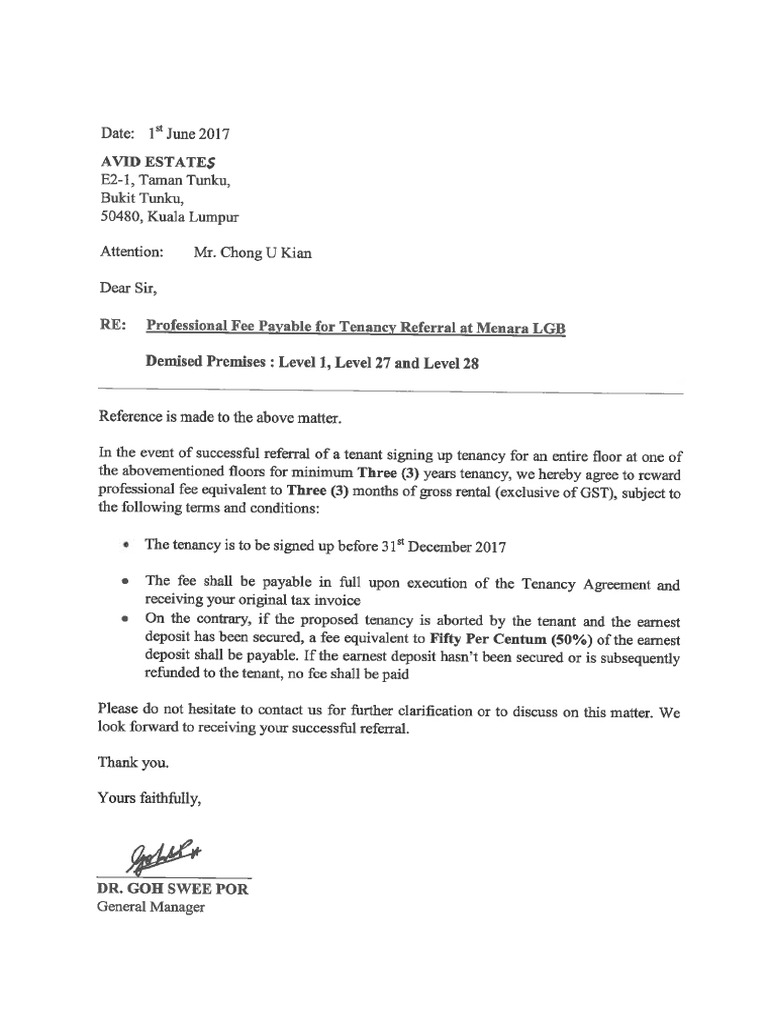 Professional Letter - Avid | PDF