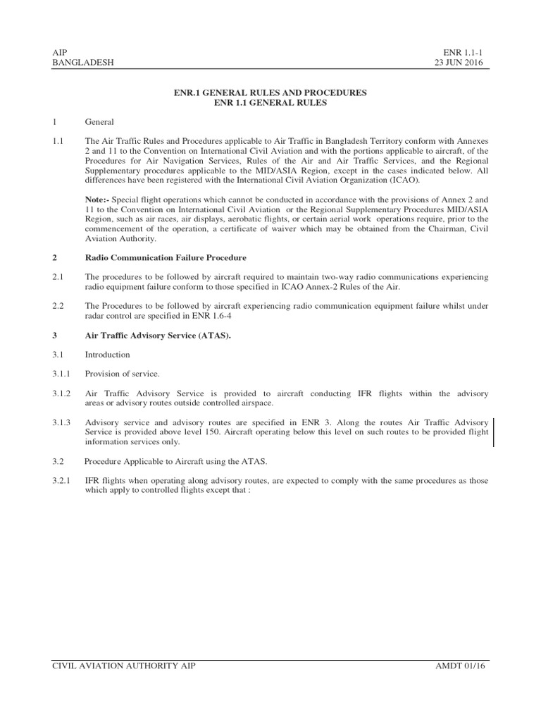 Aip Enr | PDF | Air Traffic Control | Instrument Flight Rules