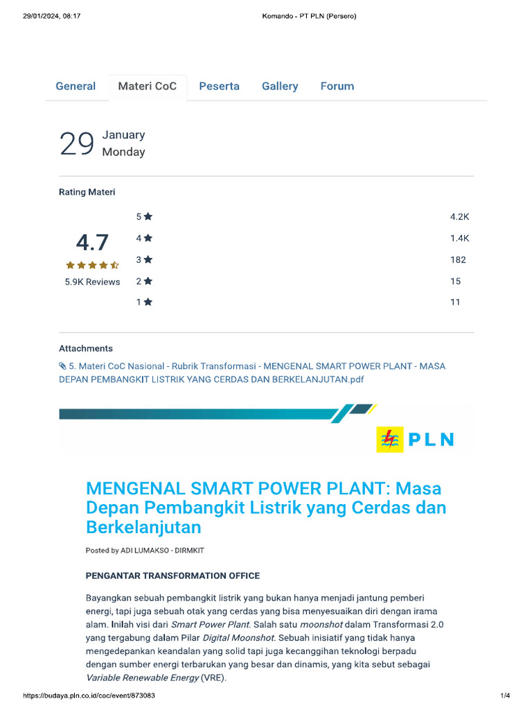 Materi Pembangkitan Digital Smart Power Plant | PDF