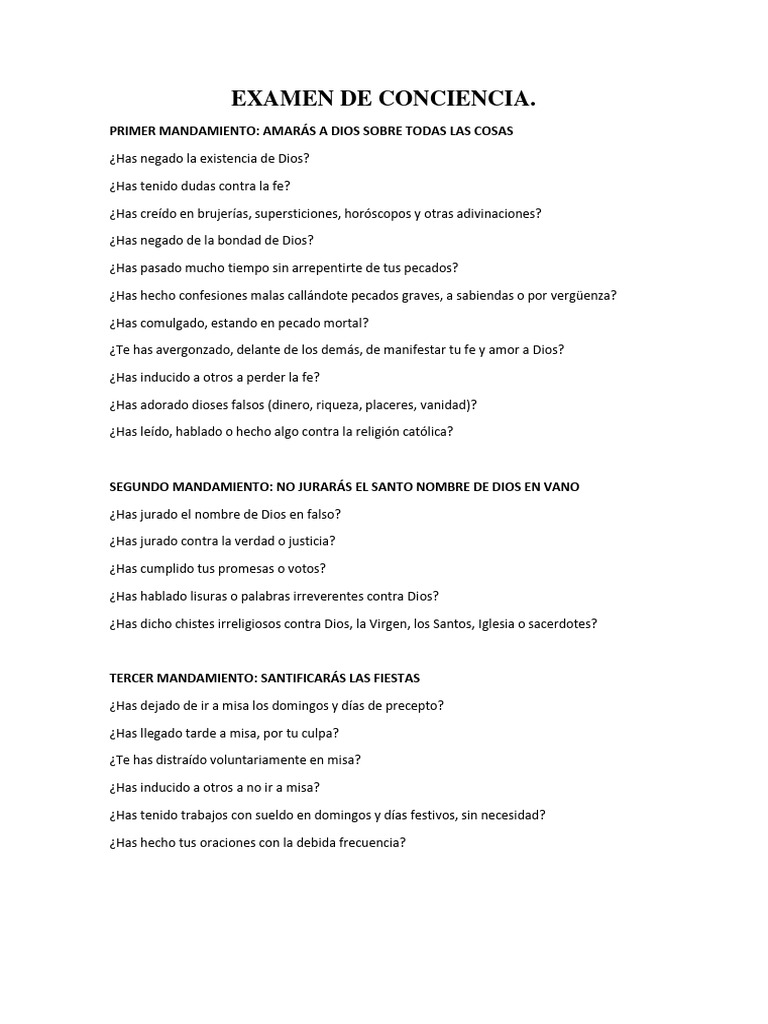 Examen de Conciencia | PDF