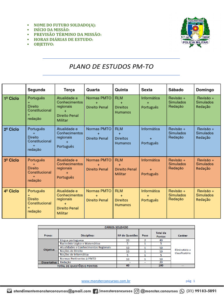 Plano de Estudo | PDF