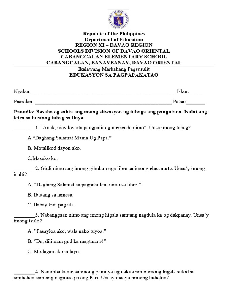 PT - Esp 2 - Q2 | PDF
