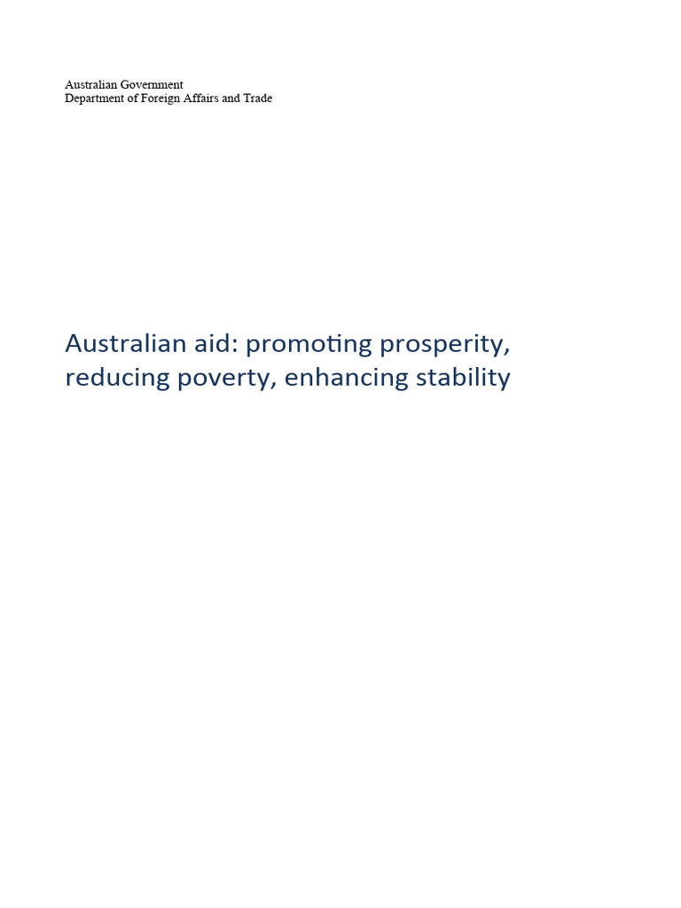 Australian Aid Development Policy | PDF | Aids | Poverty Reduction
