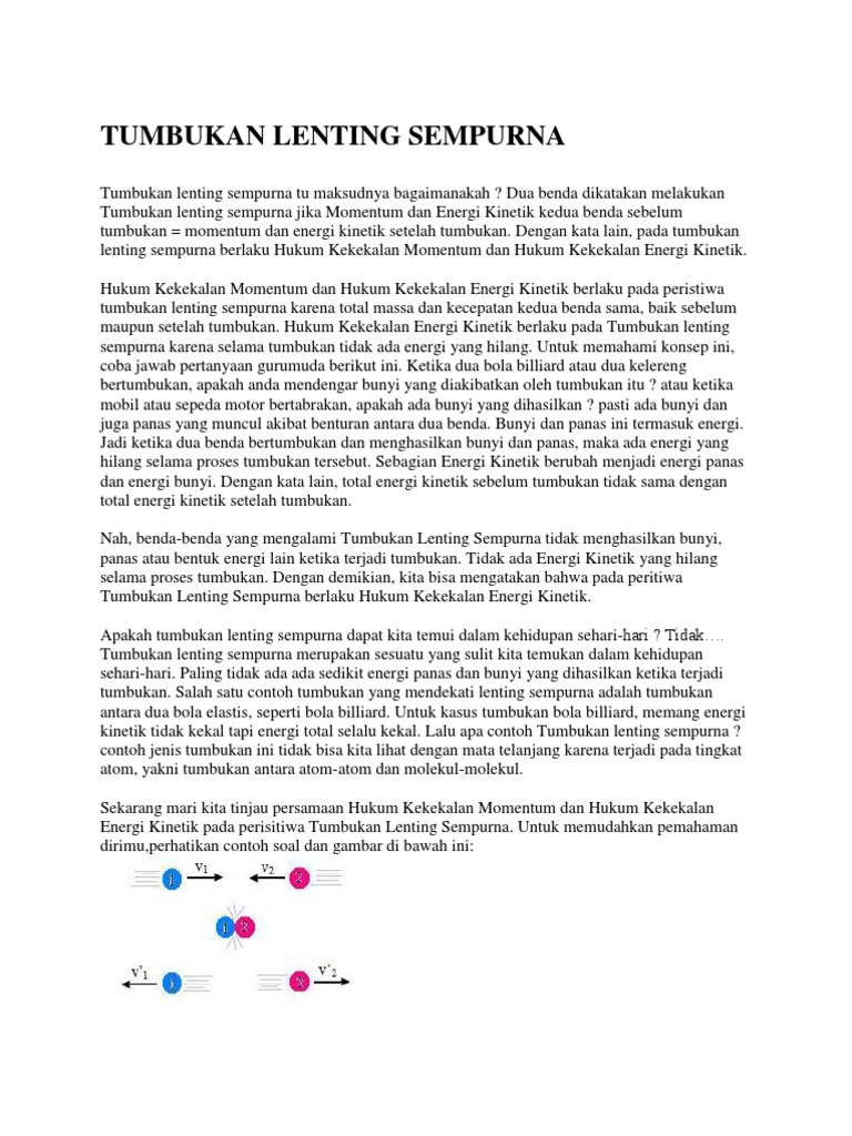 Tumbukan Lenting Sempurna | PDF