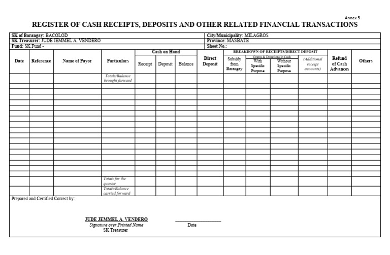Annex 5 - RCRD Blank Form | PDF