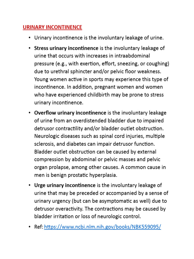 Urinary Incontinence | PDF