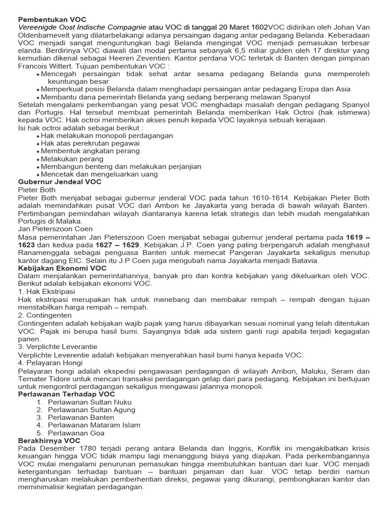 Pembentukan VOC | PDF